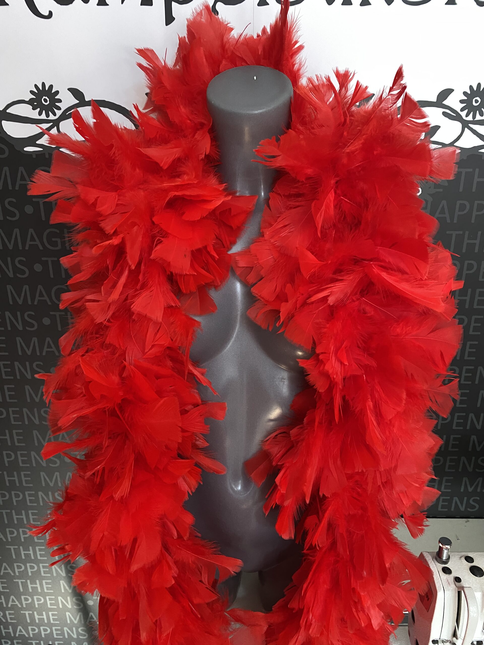200gsm Turkey Feather Boa - Red, 0.5 yard - Bespoke Dancewear